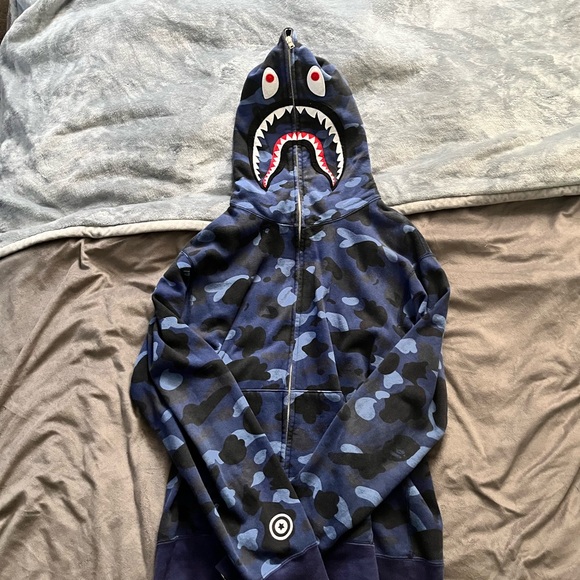 Bape | Sweaters | Authentic Blue Bape Hoodie | Poshmark